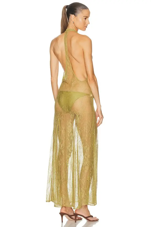 ADRIANA DEGREAS Lace Maxi Dress
