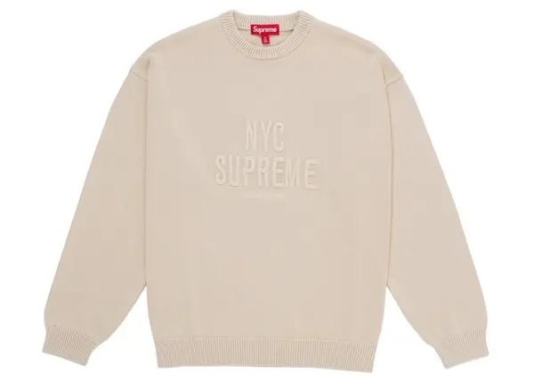 Supreme Overdyed Raised Sweater - Stone
