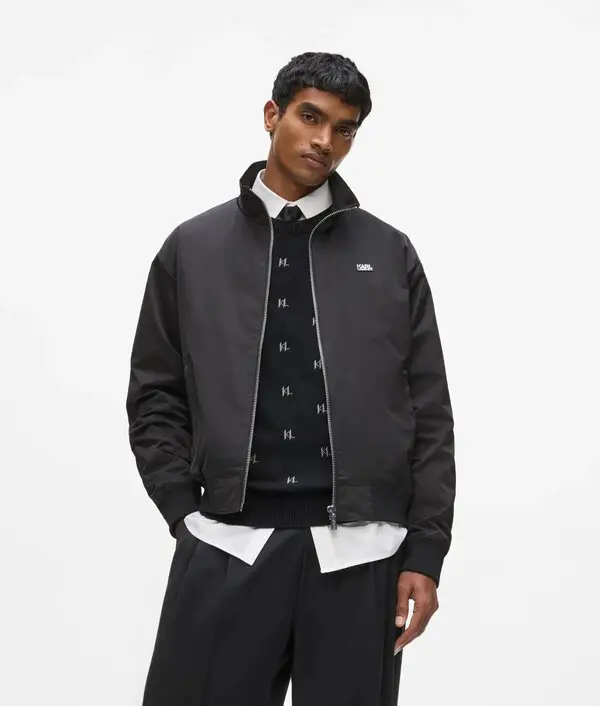 Karl Lagerfeld Zip-up Blouson Jacket - Black