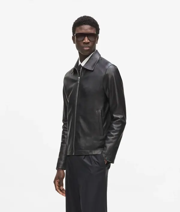 Karl Lagerfeld Leather Zip-up Jacket