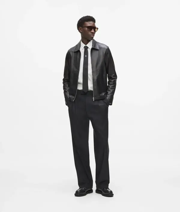 Karl Lagerfeld Leather Zip-up Jacket