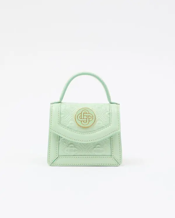 Casablanca Mint Monogram Embossed Micro Jeanne Bag By - Multicolor
