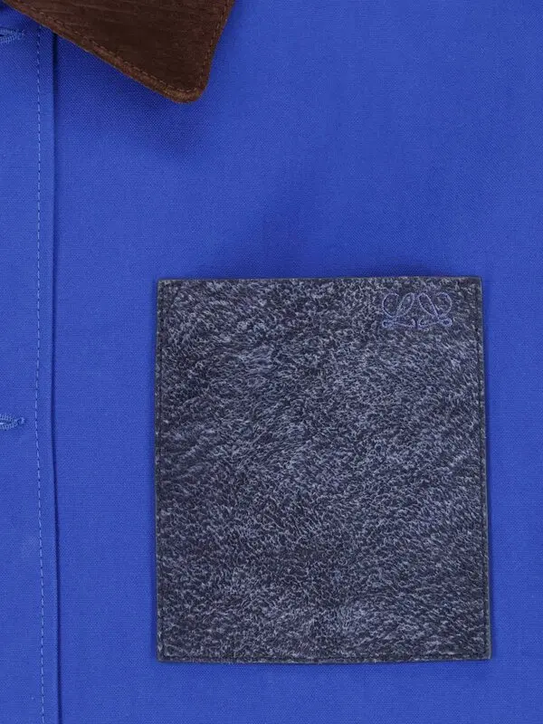 Loewe Cotton Work Jacket With Leather Patch And Drawstring Hem