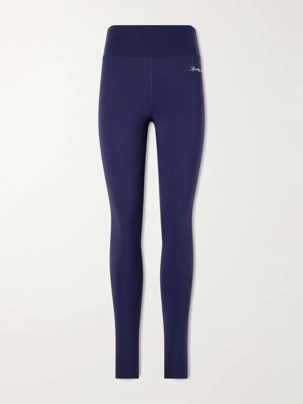 SPORTY & RICH Embroidered Jersey Leggings - Navy