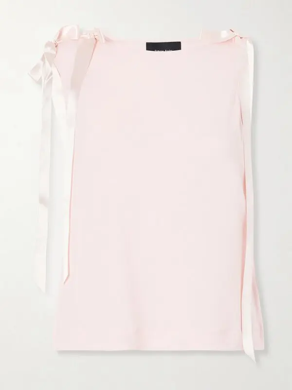 Simone Rocha Bow-trimmed Jersey Tank - Pink