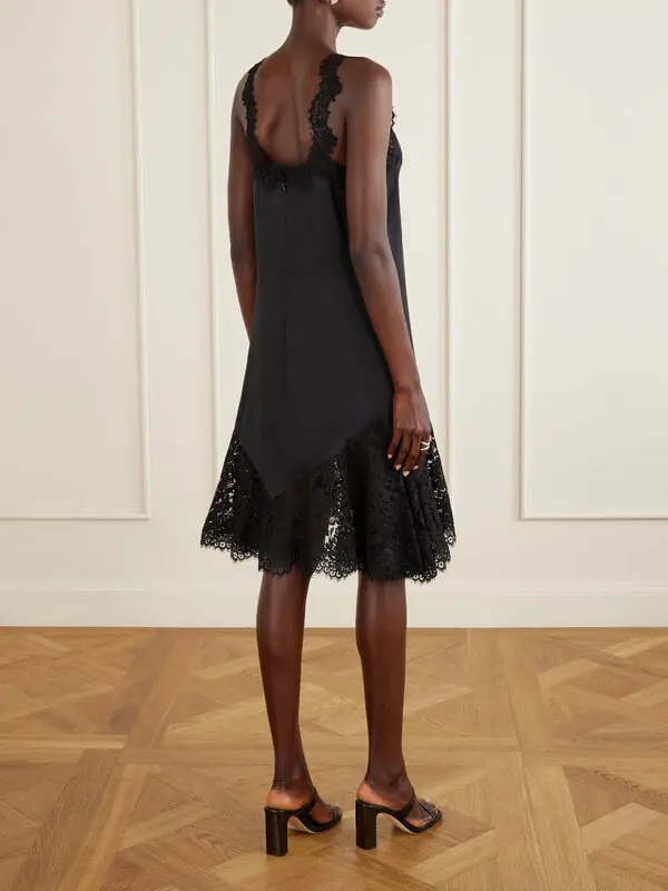 Stella McCartney Lace-trimmed Satin Mini Dress