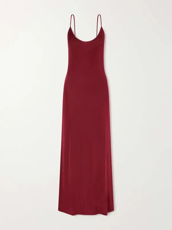 Saint Laurent Chain-detail Jersey Maxi Dress - Red