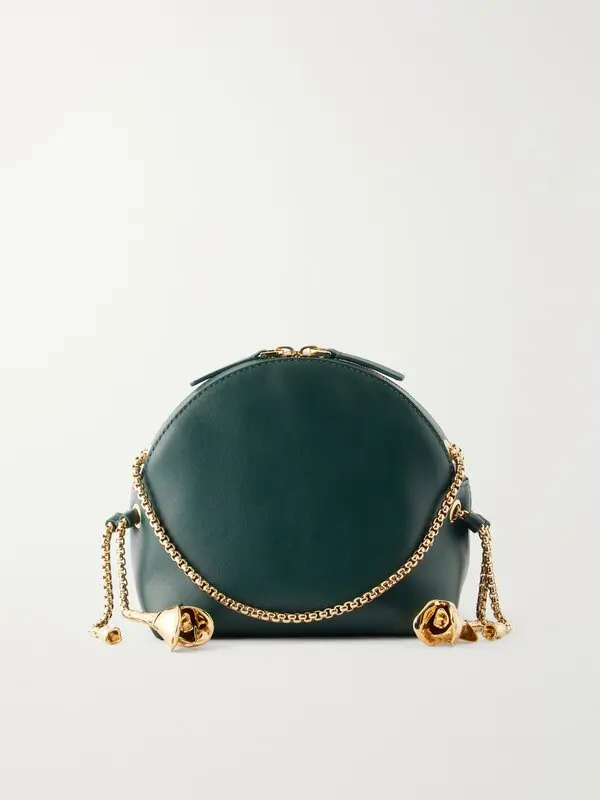Erdem Flora Leather Shoulder Bag - Green
