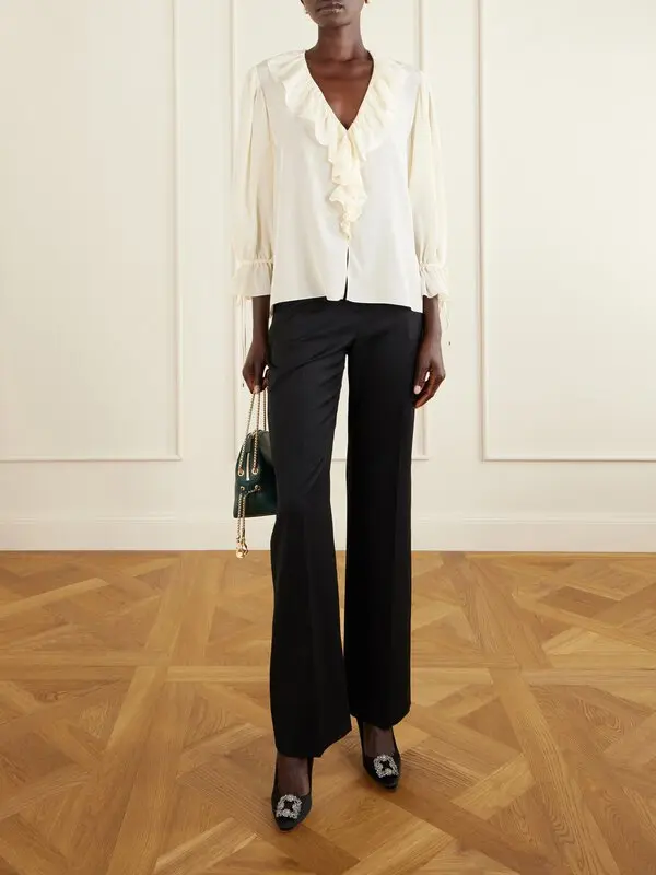 Erdem Flora Leather Shoulder Bag - Green