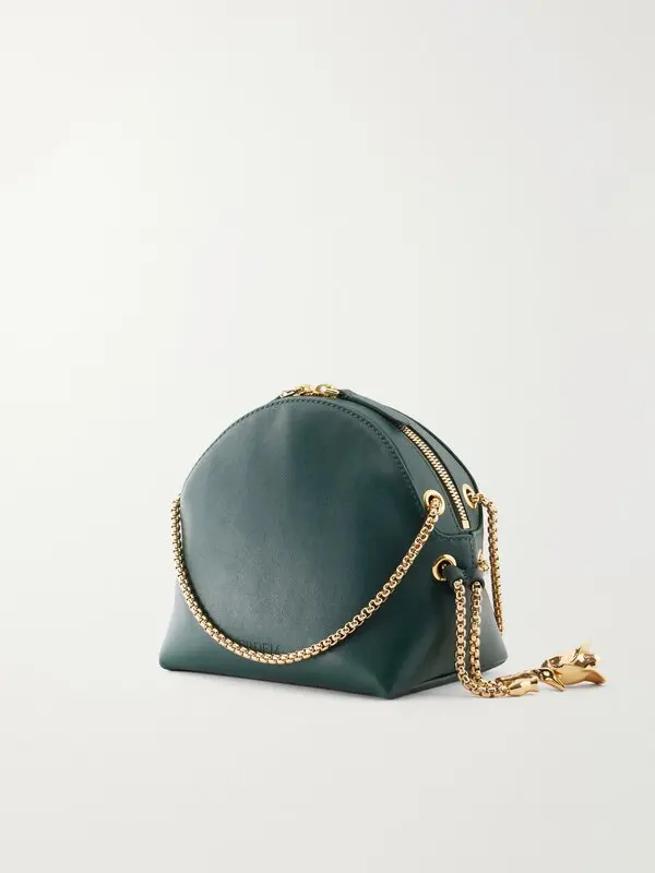 Erdem Flora Leather Shoulder Bag - Green
