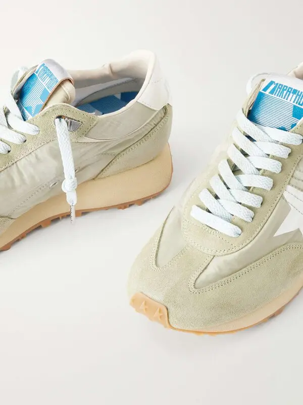 GOLDEN GOOSE Running Marathon Suede-trimmed Shell Sneakers