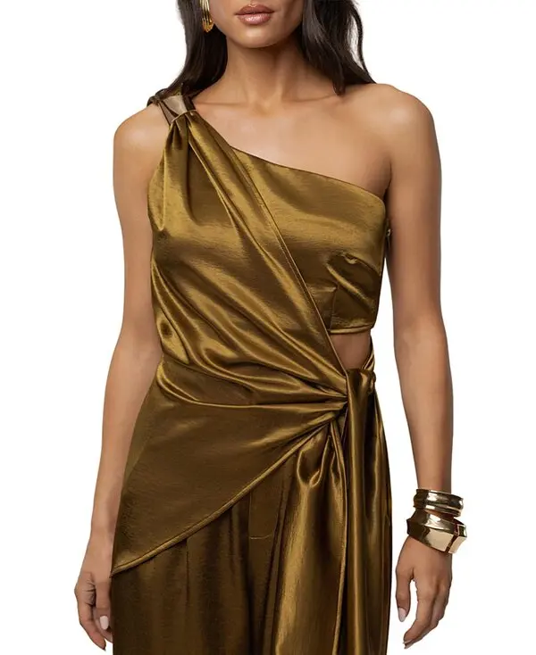 JLUXLABEL Palmera Satin Top - Olive