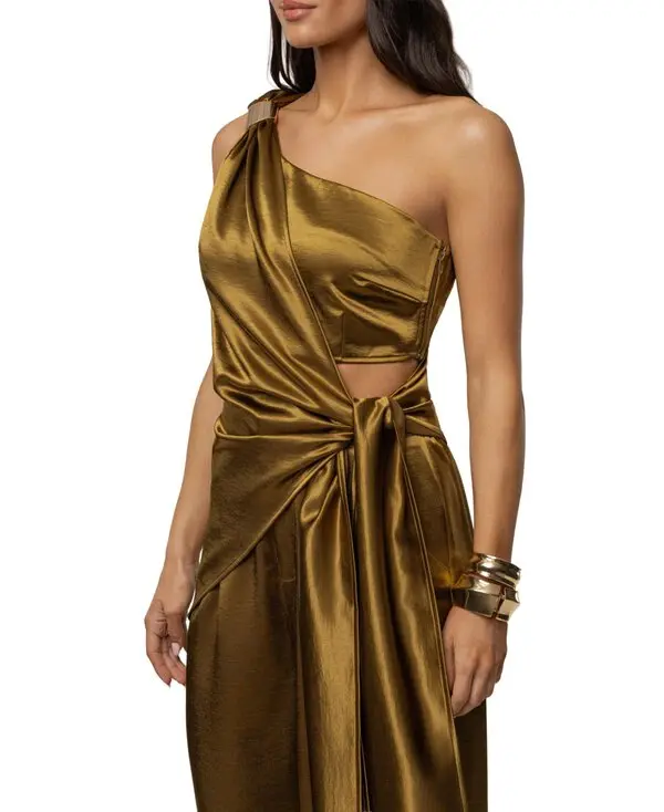 JLUXLABEL Palmera Satin Top - Olive