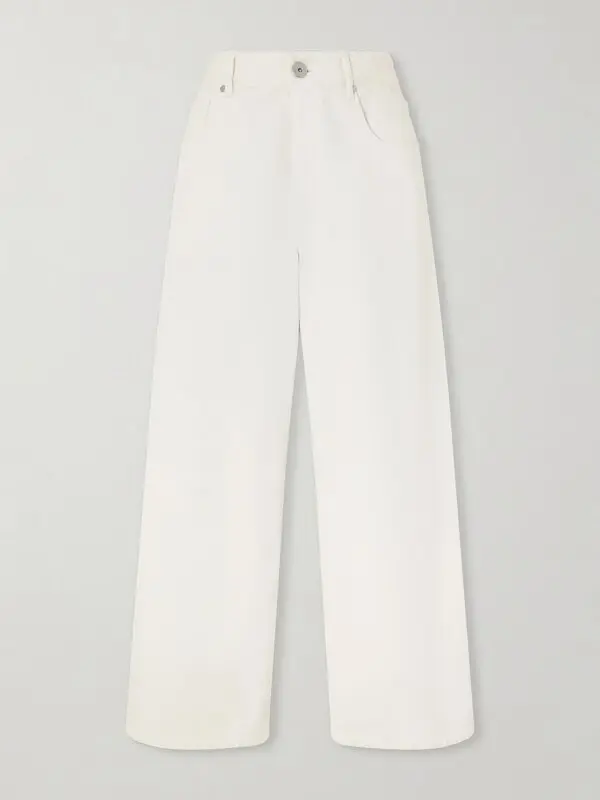 Brunello Cucinelli Embellished High-rise Wide-leg Jeans