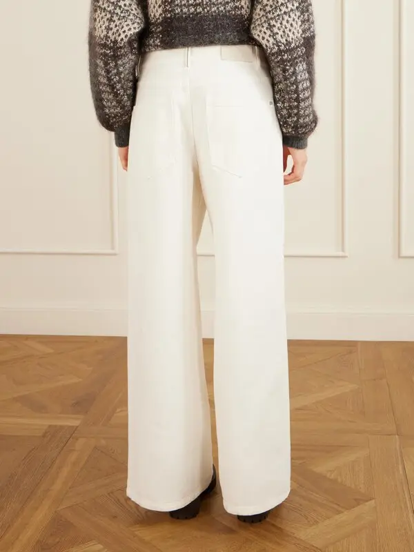 Brunello Cucinelli Embellished High-rise Wide-leg Jeans