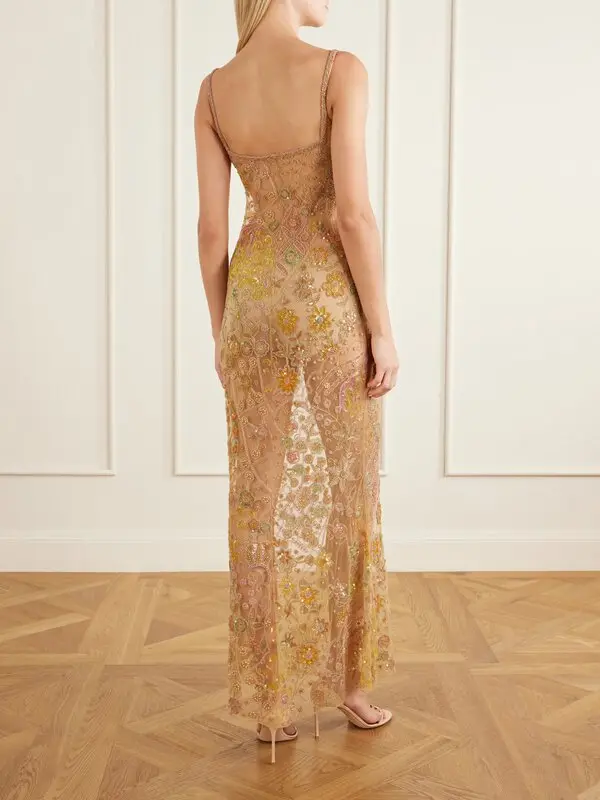 CLIO PEPPIATT Embellished Paisley Gown