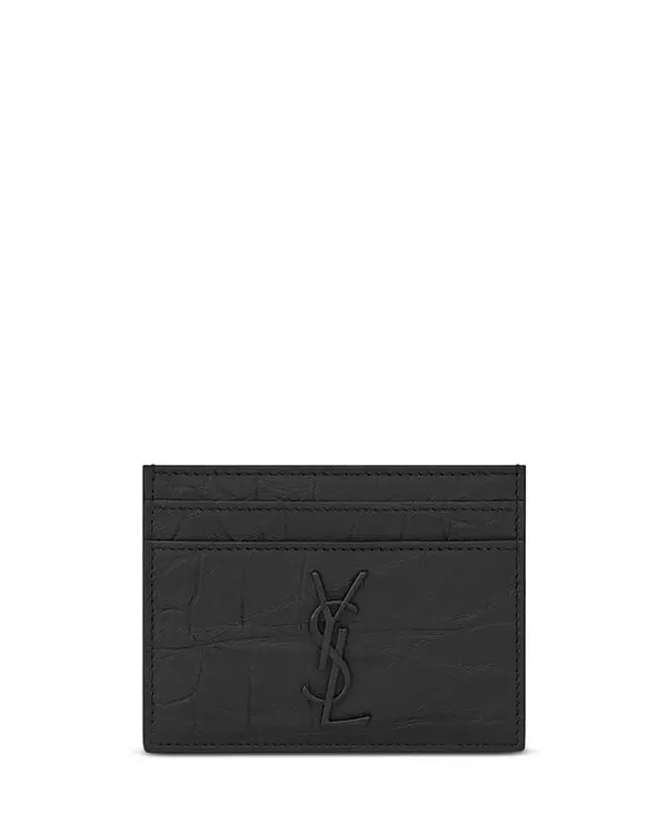 Saint Laurent Cassandre Card Case - Black