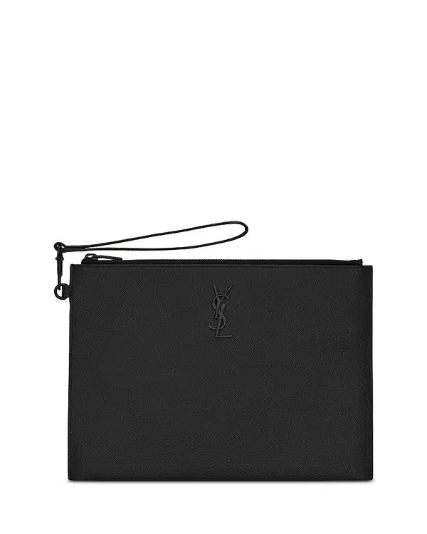 Saint Laurent Cassandre Zipped Tablet Holder - Black