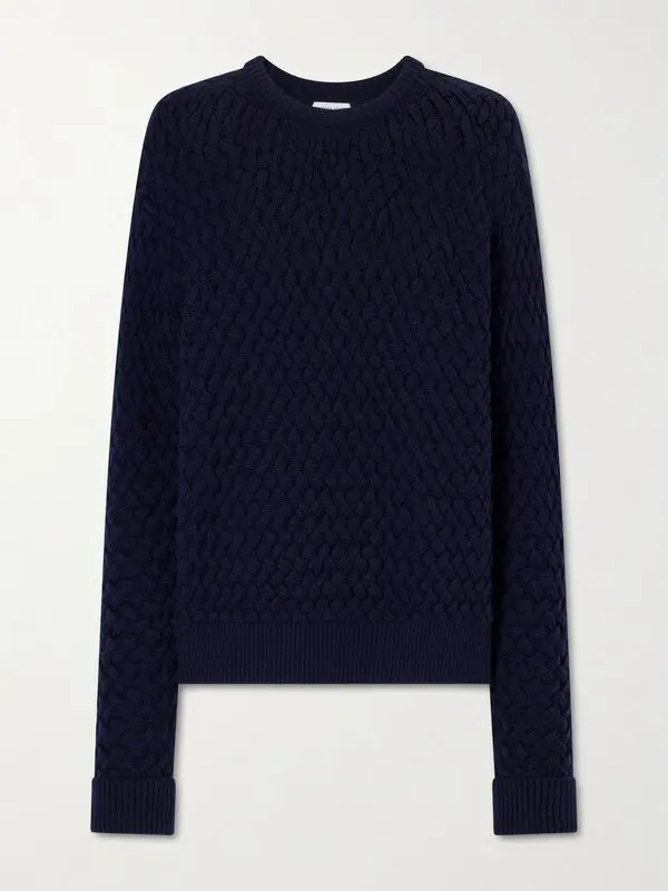 Bottega Veneta Intrecciato Knitted Wool Sweater - Blue