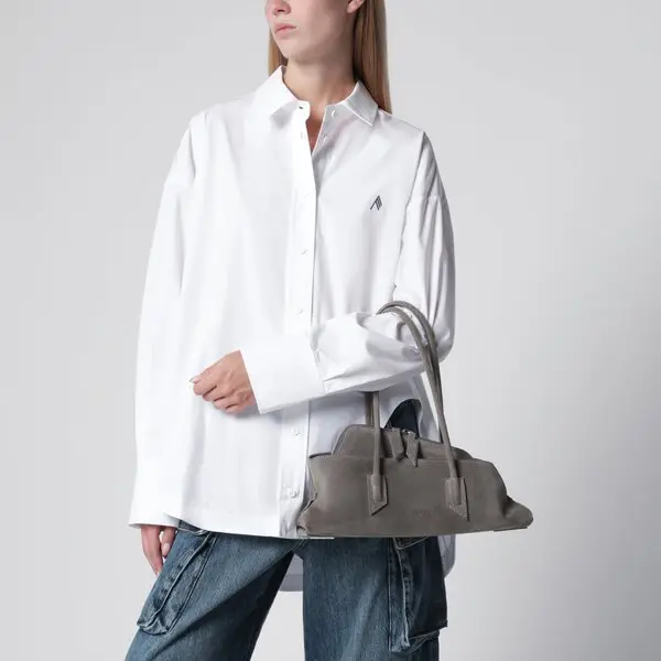 Attico La Passeggiata Small Suede Bag - Grey
