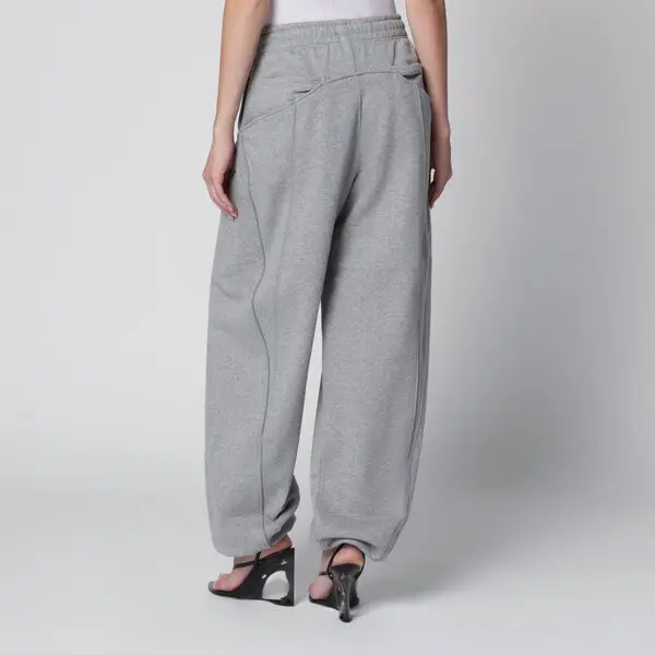 Attico Long Jogger Pants In Melange Cotton Jersey