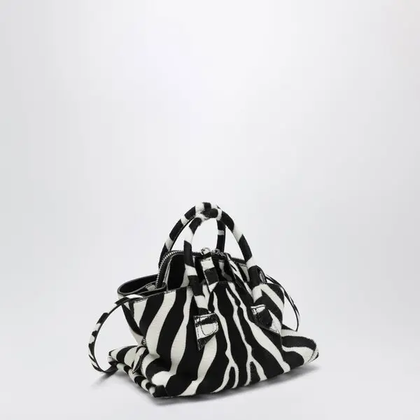 Attico La Passeggiata Mini Bag In Pony Hair Leather - White