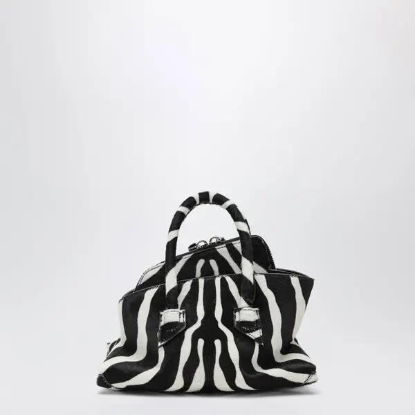 Attico La Passeggiata Mini Bag In Pony Hair Leather - White
