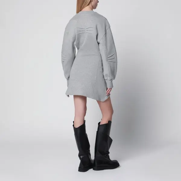 Attico Melange Cotton Jersey Mini Dress - Grey