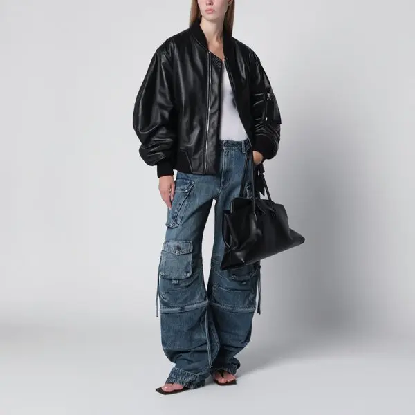 Attico Anja Leather Bomber Jacket