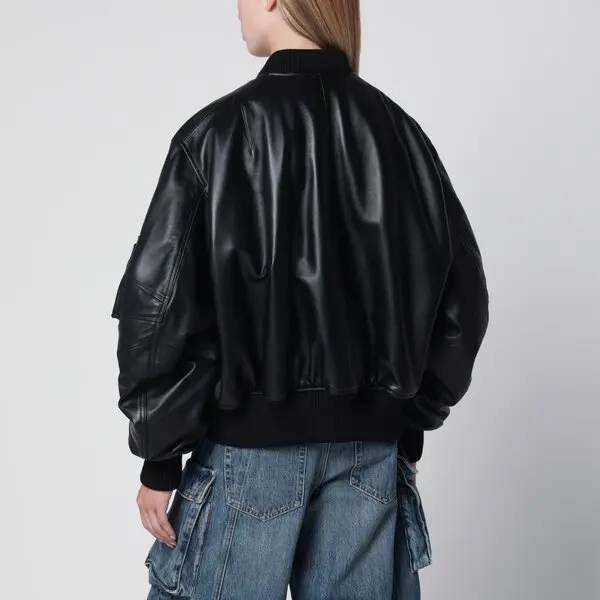 Attico Anja Leather Bomber Jacket