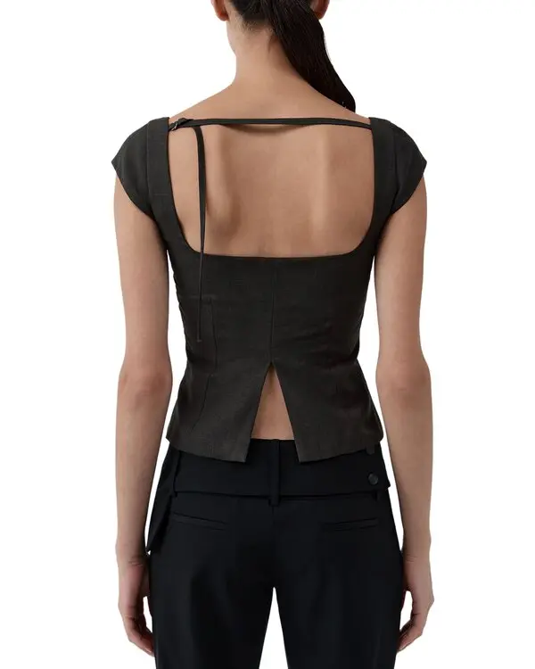 ST. AGNI Wool Blend Cap Sleeve Top