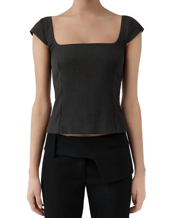 ST. AGNI Wool Blend Cap Sleeve Top