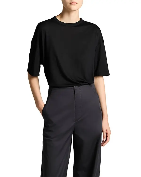 Vince Relaxed Crewneck Top - Black
