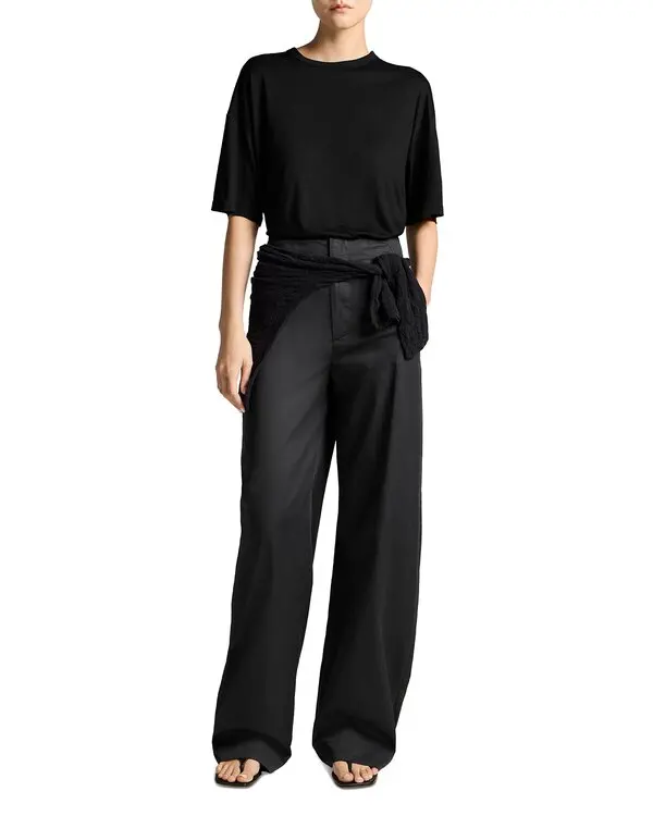 Vince Relaxed Crewneck Top - Black
