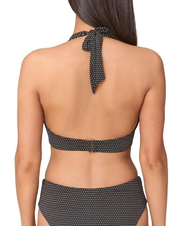 ANDIE Majorca Halter Bikini Top - Black Dot