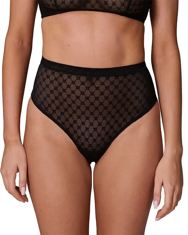 Simone Perele Plume High Waist Shaper Thong - Black