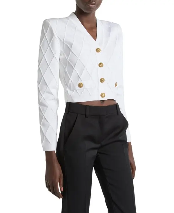 Balmain Cropped Knit Cardigan