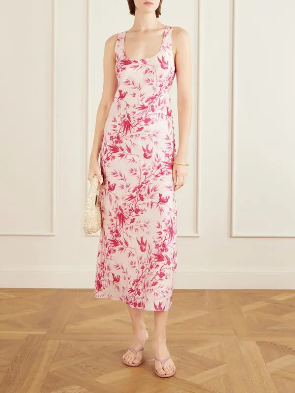 Alix Of Bohemia Adele Floral Print Silk Midi Dress - Multi