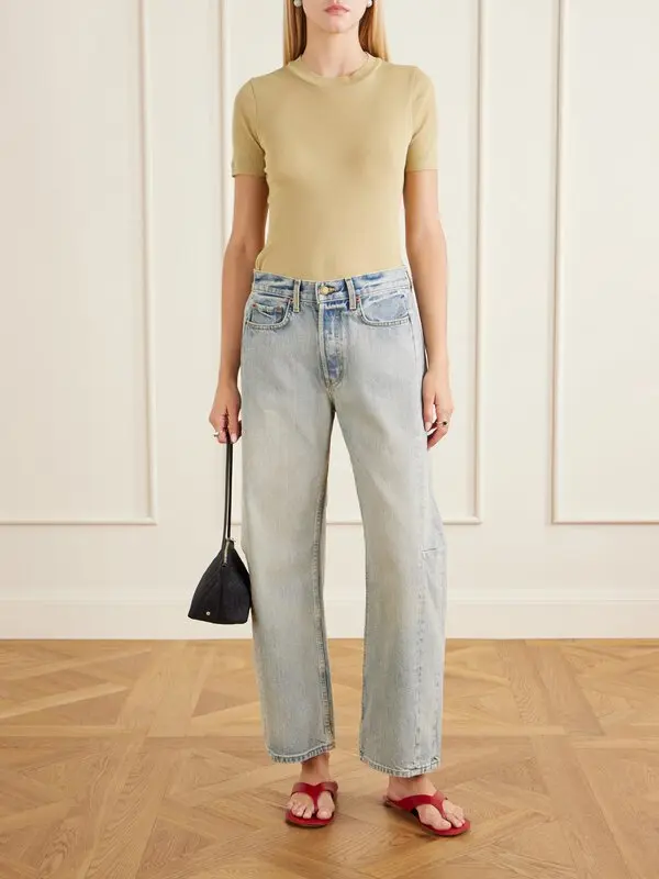 B Sides Slim Lasso High-rise Wide-leg Jeans - Blue