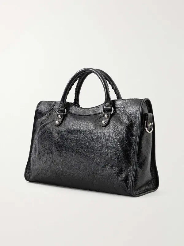Balenciaga Le City Medium Crinkled-leather Shoulder Bag