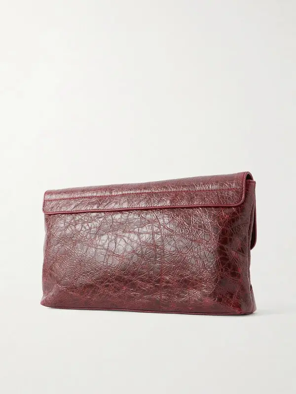 Balenciaga Le City Crinkled-leather Clutch