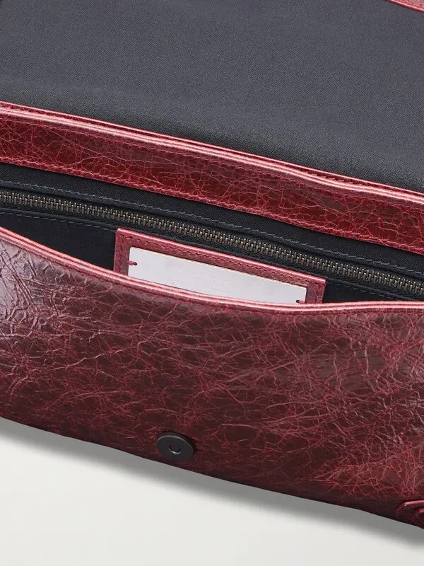 Balenciaga Le City Crinkled-leather Clutch