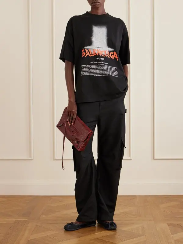 Balenciaga Le City Crinkled-leather Clutch - Red