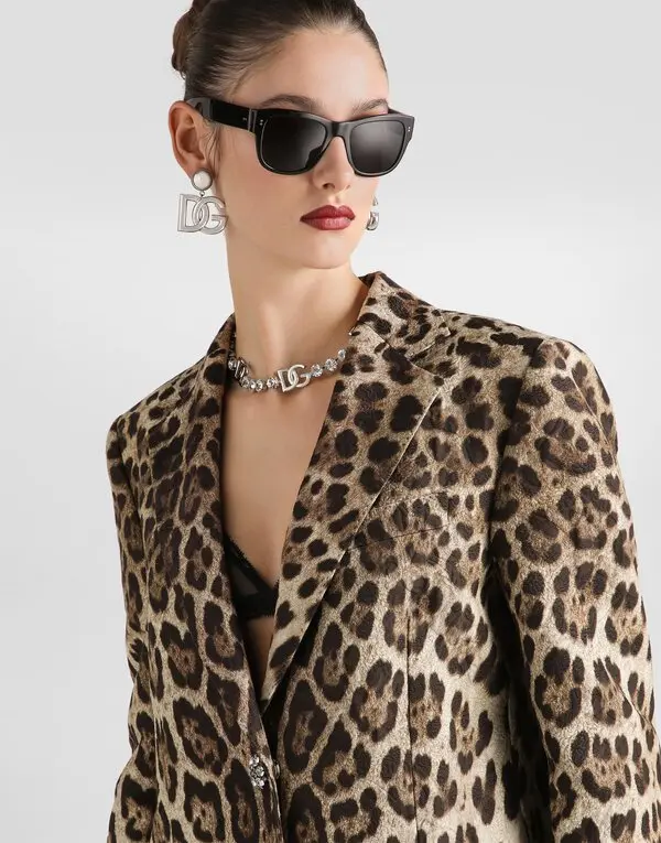 Dolce & Gabbana Leo- Brocade Single-breasted Coat With Jewel Buttons