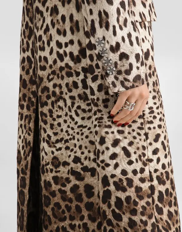 Dolce & Gabbana Leo- Brocade Single-breasted Coat With Jewel Buttons