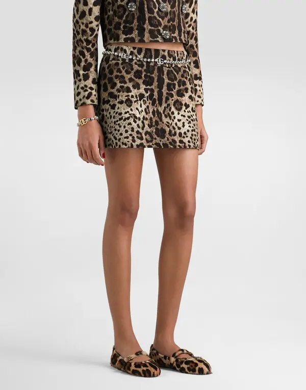 Dolce & Gabbana Leo- Brocade Mini Skirt
