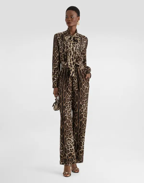 Dolce & Gabbana Pajama Jumpsuit In Silk Twill