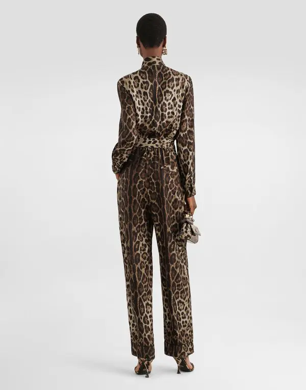 Dolce & Gabbana Pajama Jumpsuit In Silk Twill