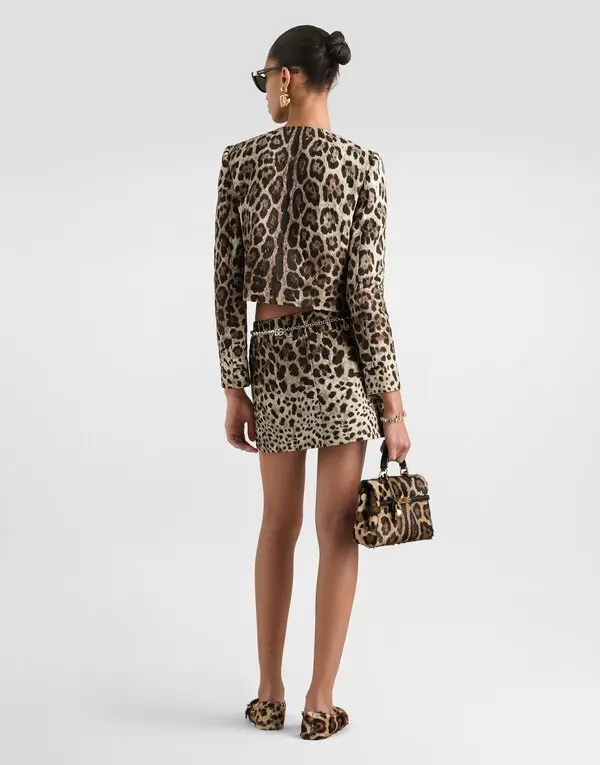 Dolce & Gabbana Leo Brocade Single-breasted Jacket With Jewel Buttons