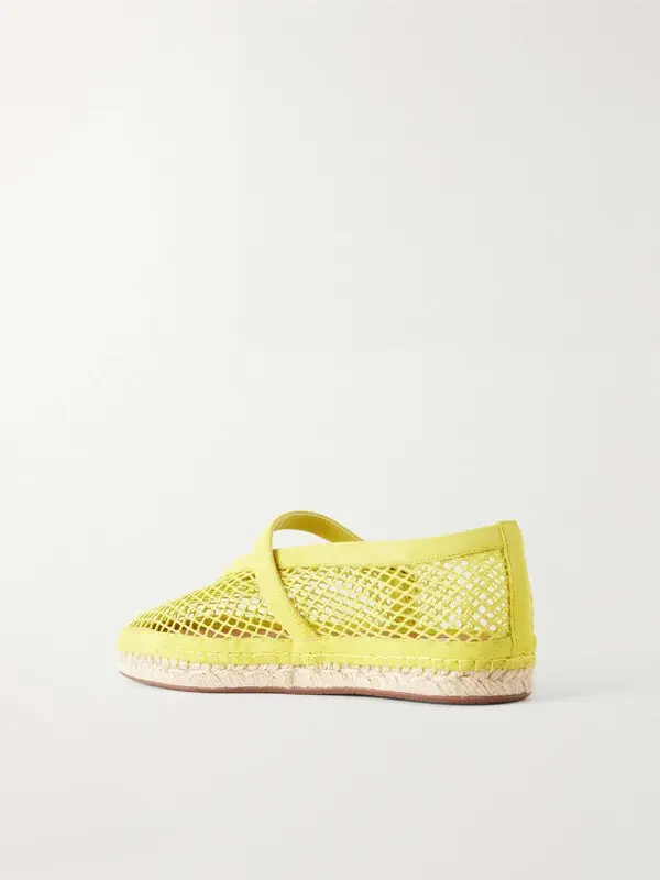Alaïa Suede-trimmed Mesh Espadrilles